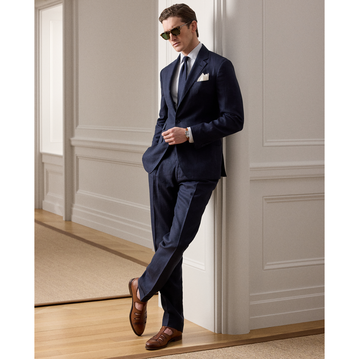 RALPH LAUREN Ralph Lauren Gregory Hand-Tailored Plaid Trouser